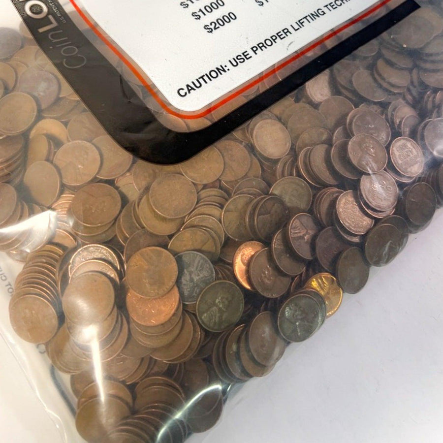 1000ct Bag of Unsearched Lincoln Wheat Pennies Circulated 1909-1958 ...